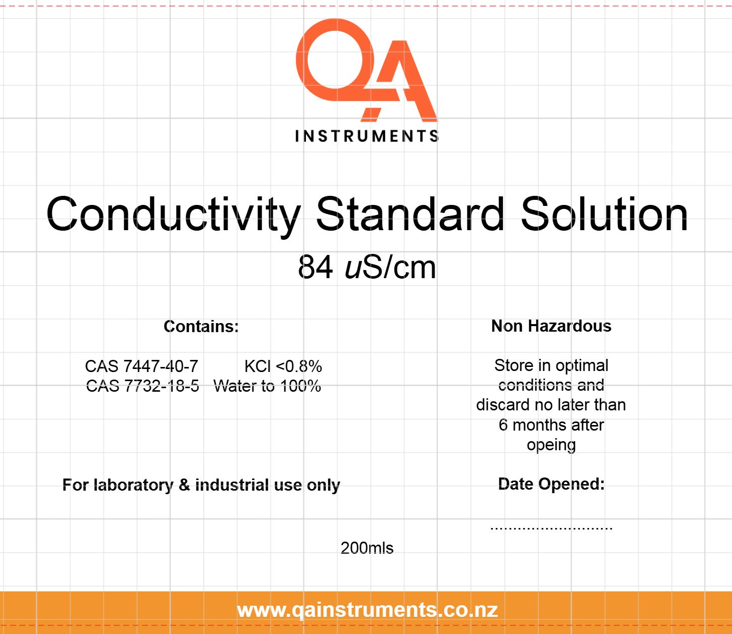 QA Instruments Conductivity Standard 84uS/cm